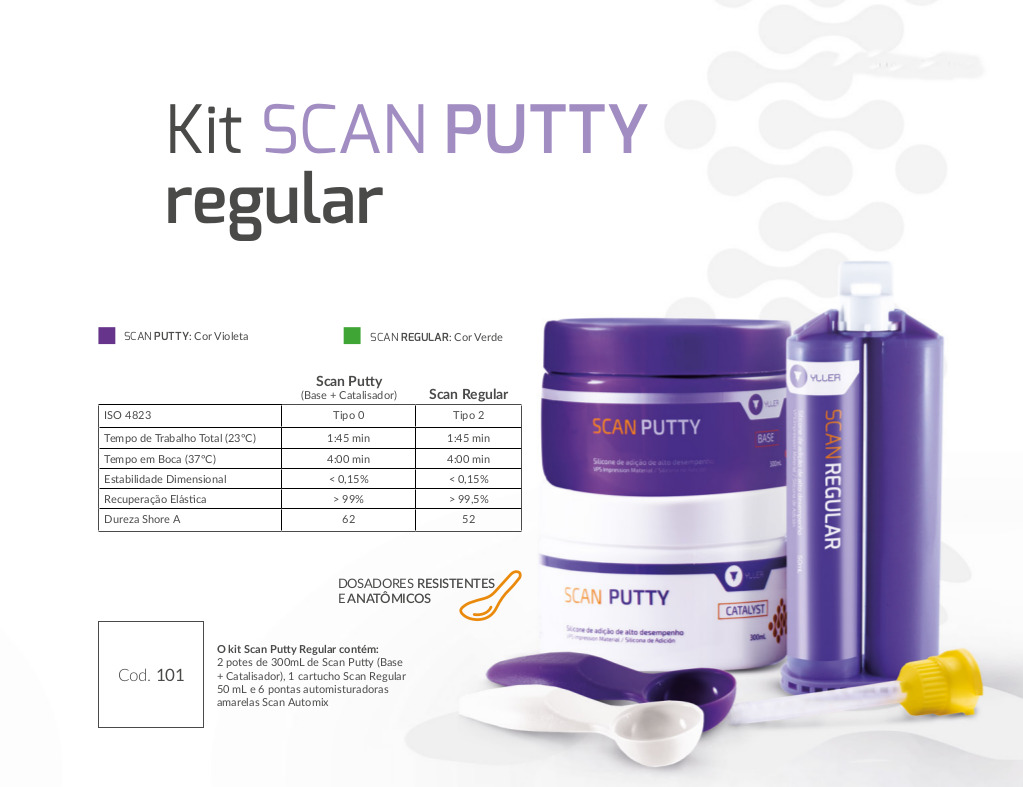 Kit Silicone de Adição Scan Putty Regular - Yller