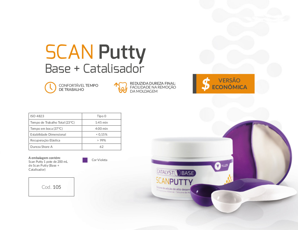Silicone de Adição Scan Putty Denso Violeta | Dental Cremer