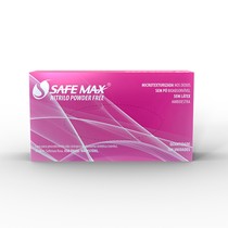 Luva Nitrílica Rosa Sem Pó Safemax 100 Unidades